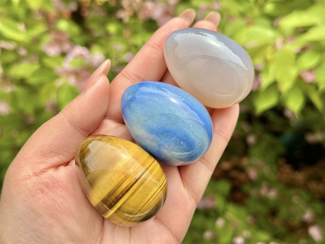 2“ Natural Crystal Quartz Hand Carved Yoni Egg,tiger Eye Yoni Egg ...