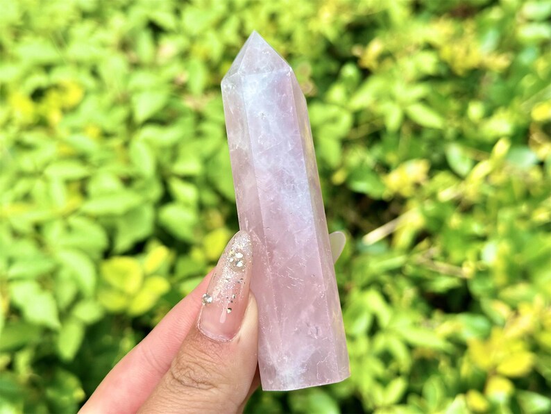 4" Rose Quartz Obelisk: Hand Carved Crystal Tower - Etsy