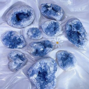 Natural Celestite Cluster, Blue Crystals Celestite Geode,crystal Vug ...