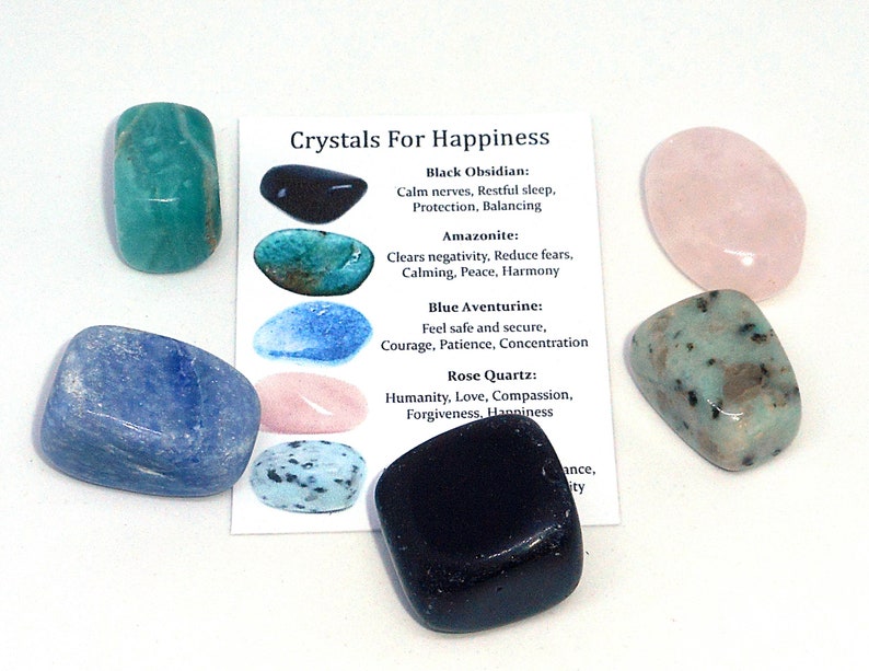 Crystals for Happiness Happiness Crystals Set Healing - Etsy