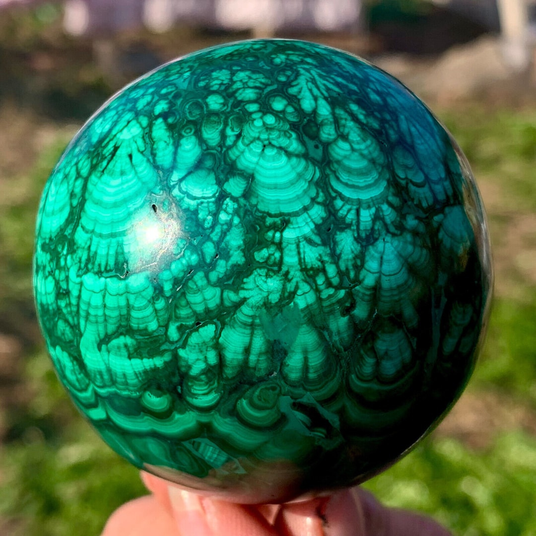 Natural Malachite Sphere, 60 Mm Genue Malachite Ball, Natural Gemstone Sphere, Crystal Sphere ...
