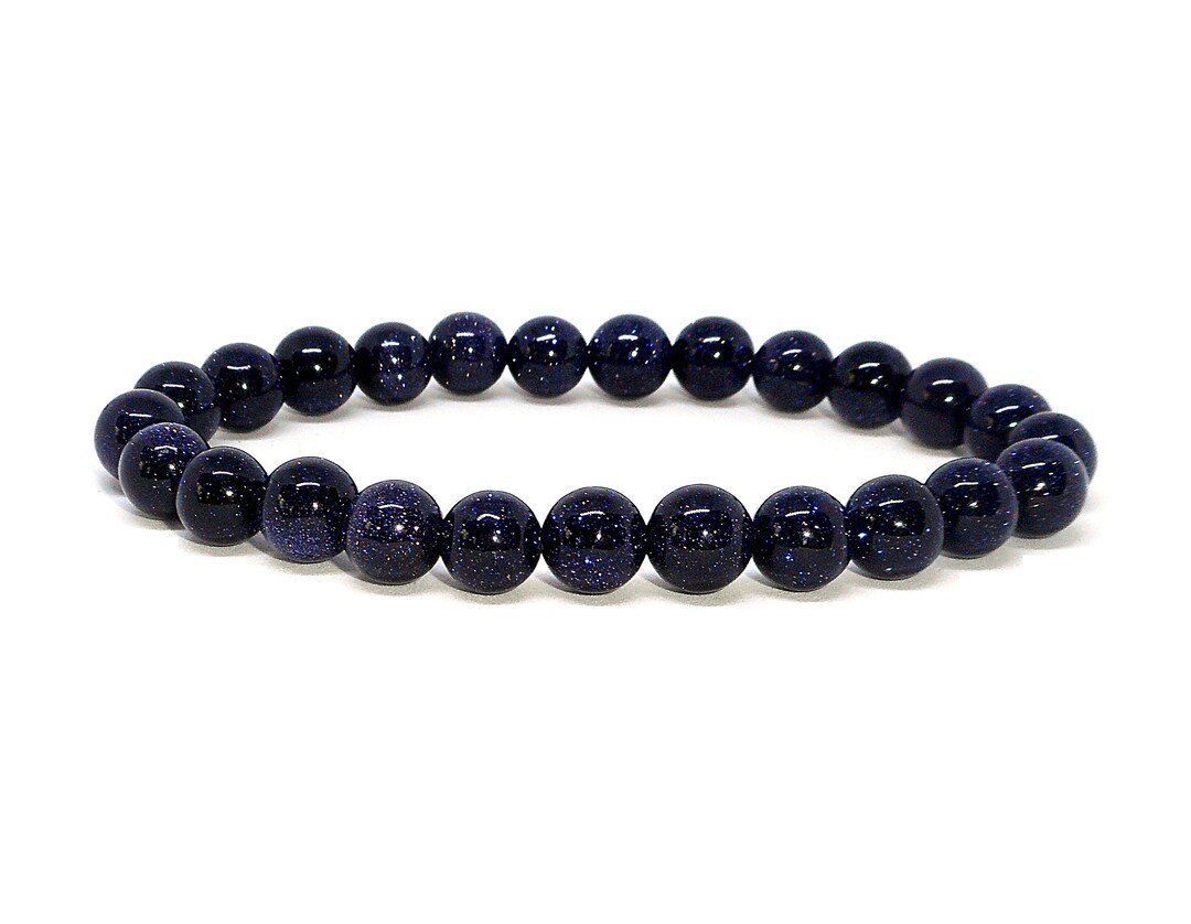 Sparkly Bracelet, Blue Goldstone Bracelet, Sparkly Goldstone, Sandstone ...