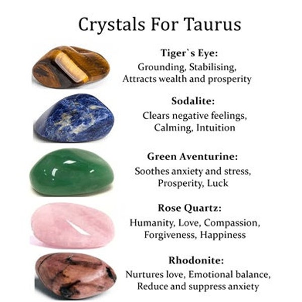 Taurus Zodiac Crystal Stone - Etsy