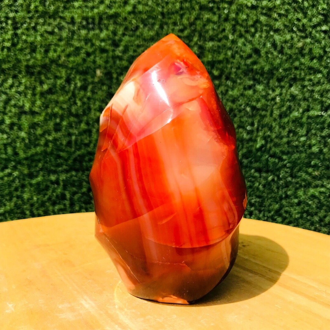 Natural Carnelian Flame Natural Red Agate Flame Crystal - Etsy