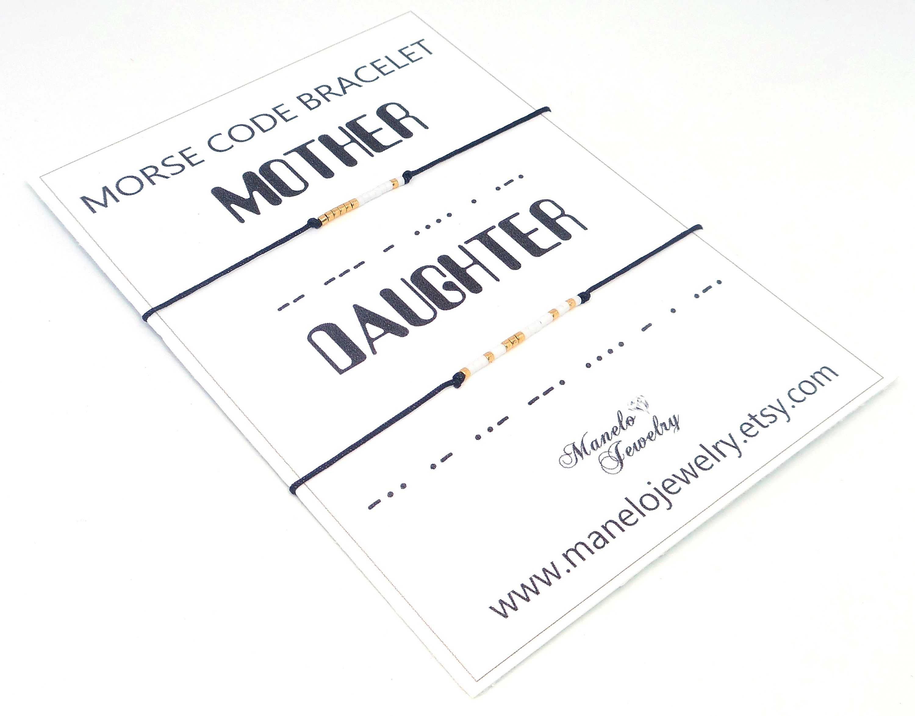 Mother Daughter Morse Code Bracelets Family Bracelet Mother - Etsy