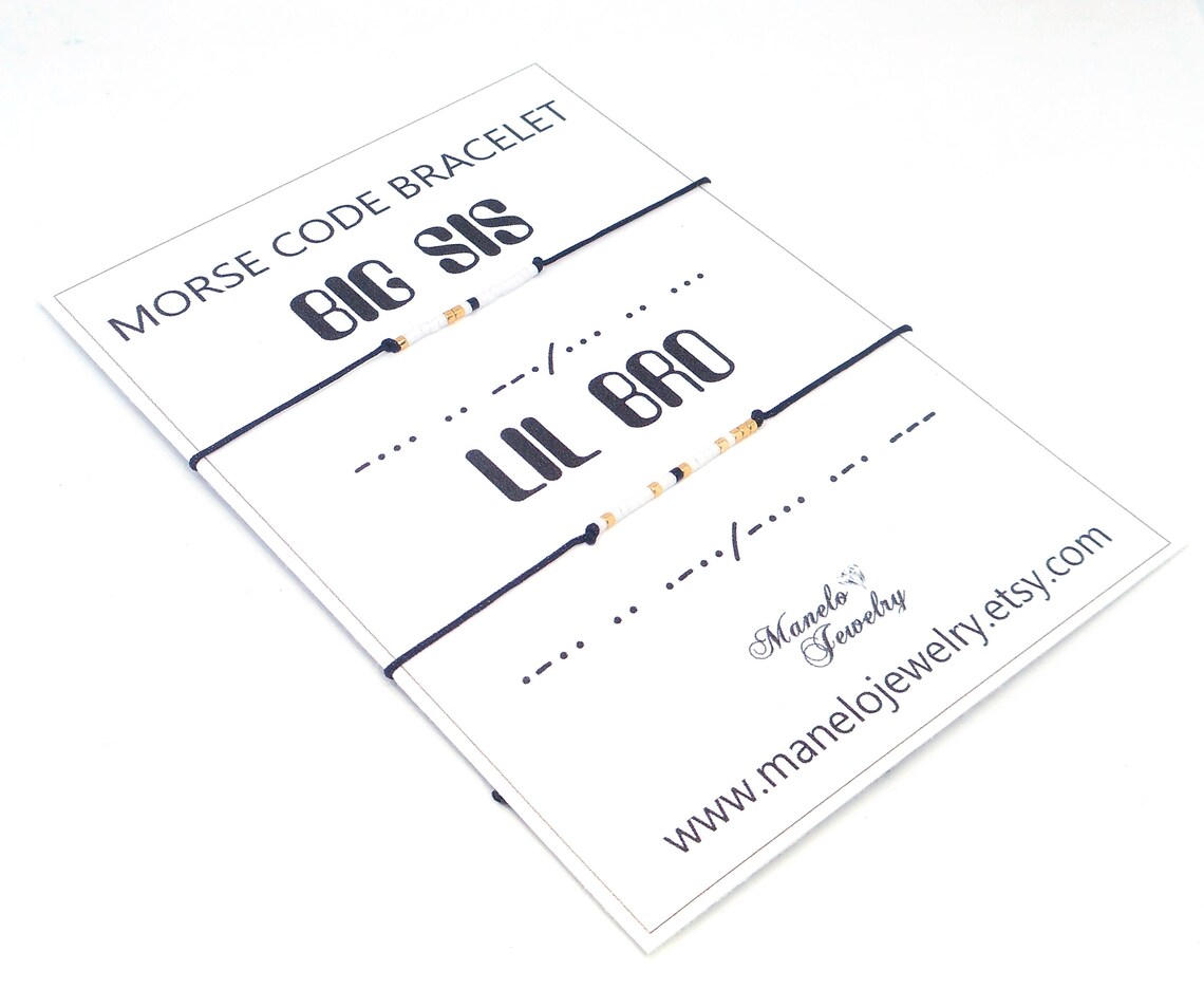 Big Sis Lil Bro Morse Code Bracelet Brother Sister Bracelet - Etsy