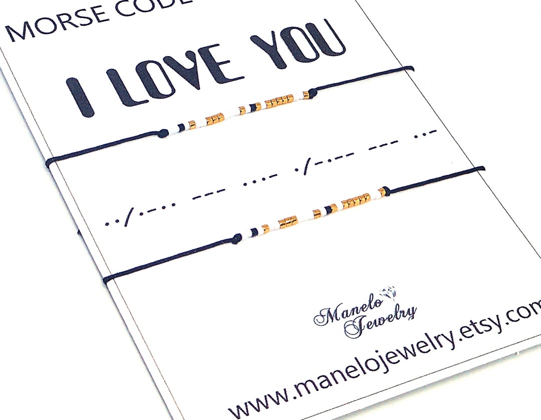 I Love You Morse Code Bracelet, Couples Bracelet Set, Matching ...