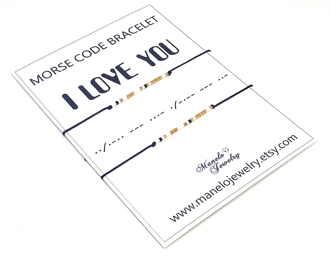 I Love You Morse Code Bracelet Couples Bracelet Set Matching - Etsy