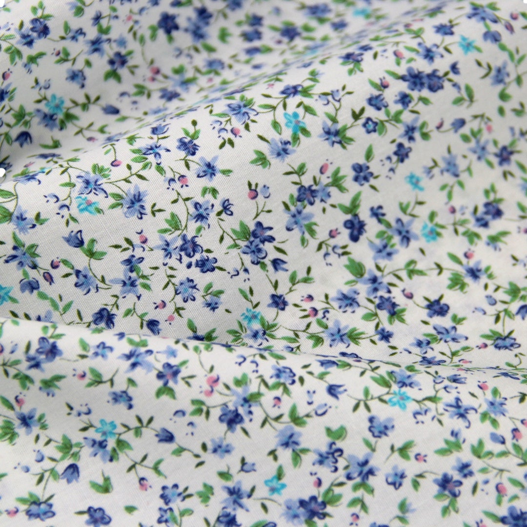100% Cotton Fabric/ Floral Cotton/ Chic Flower Floral Cotton Fabric ...