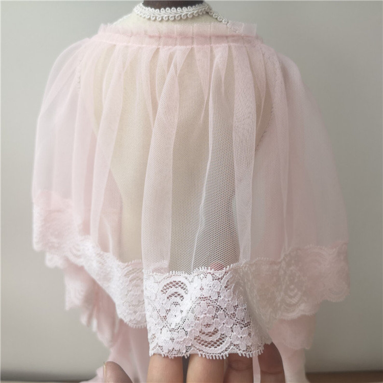 1 Yard Pink Ruffled Lace Trim High Quality Soft 8.6 Wide - Etsy