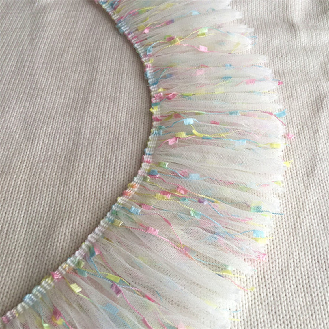 Lovely Lace Trim Colorful Tassel off White Tulle Lace Tutu - Etsy