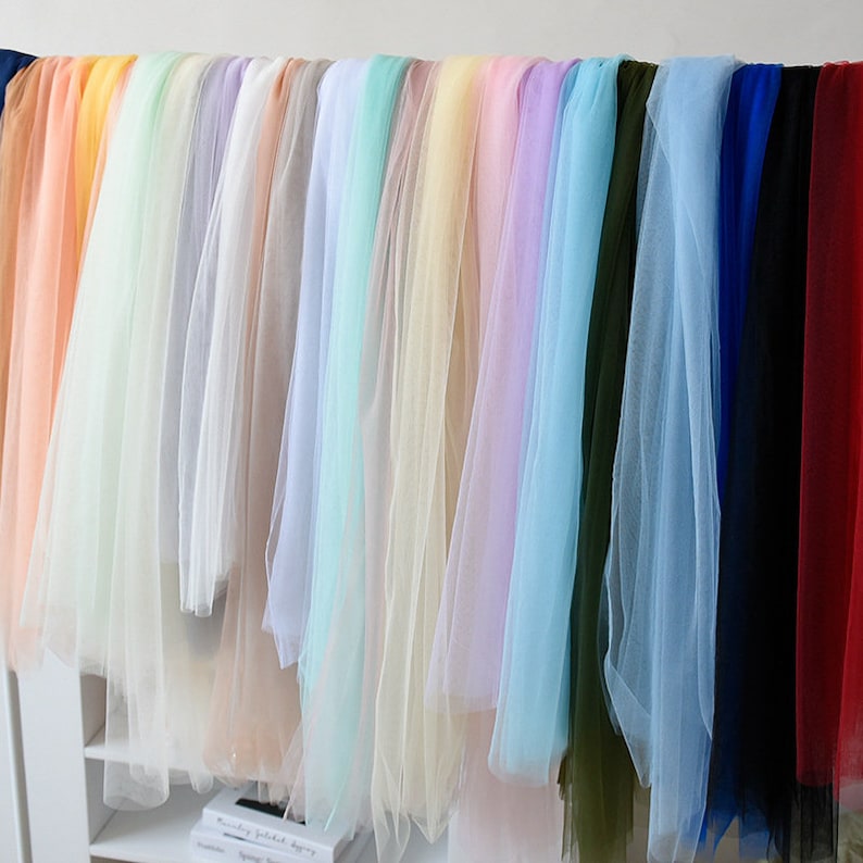 24 Colors Soft Tulle Fabric Illusion Nylon Tulle Lace for Veils, Tulle ...