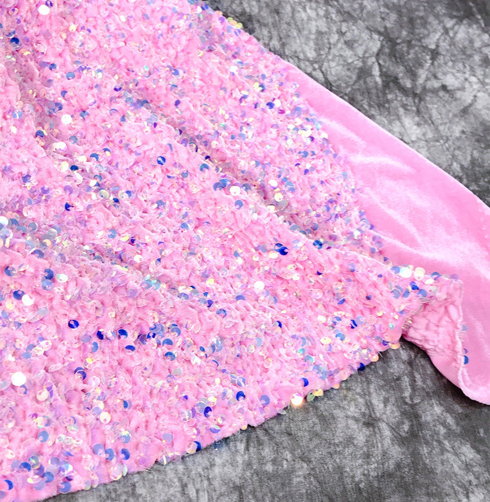 Colorful Full Sequins Fabric Pink Color on Pink Flannel for - Etsy