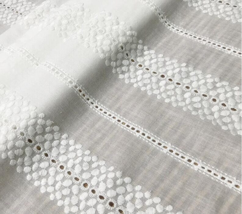 Elegant Cotton Lace Fabric Ladder Embroidered Bridal Lace - Etsy