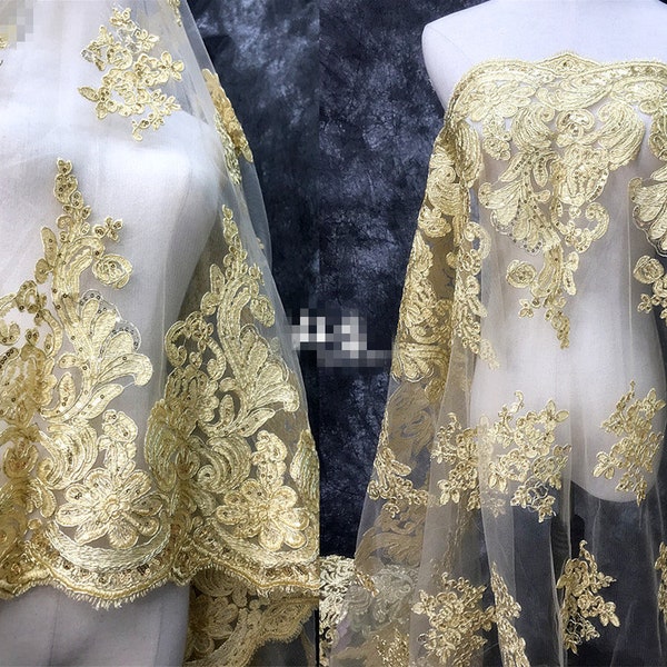Gold Lace Fabric - Etsy