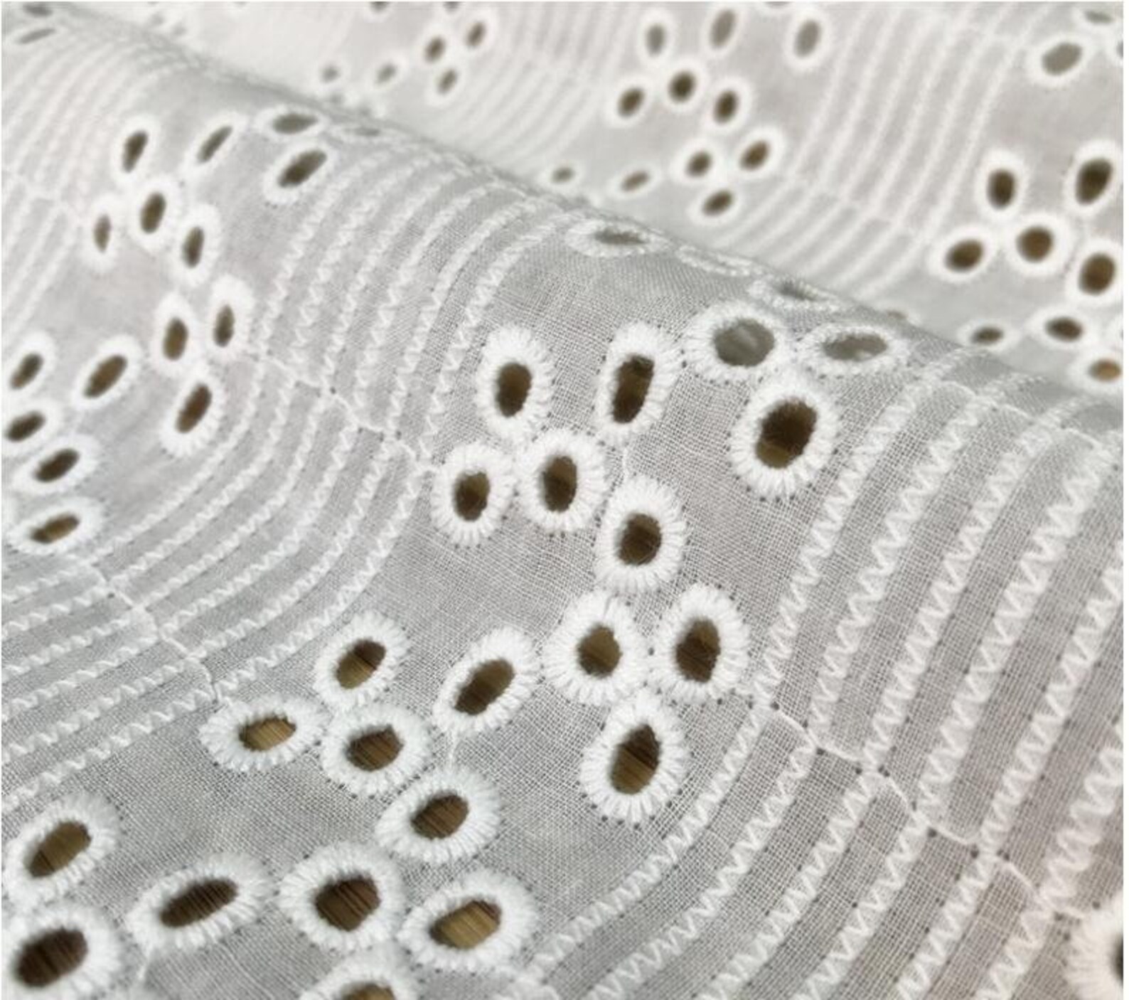 Winter-new Eyelet Fabric by the Yard Cotton Lace Fabric in - Etsy