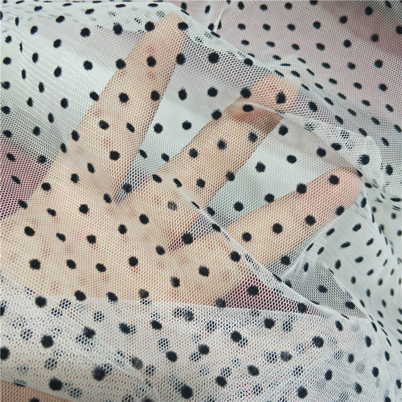 Soft Net Fabric With Delicate Spots Off White Tulle Dots | Etsy