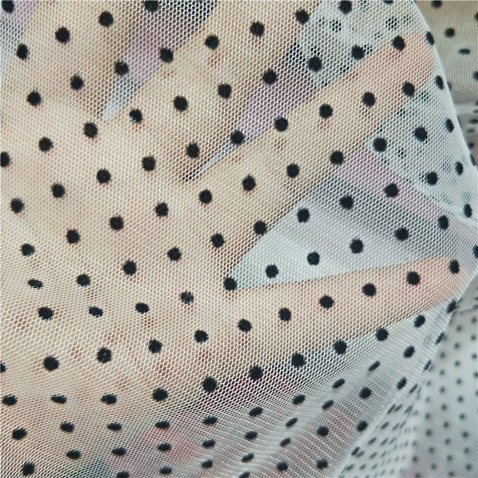 Soft Net Fabric With Delicate Spots Off White Tulle Dots | Etsy