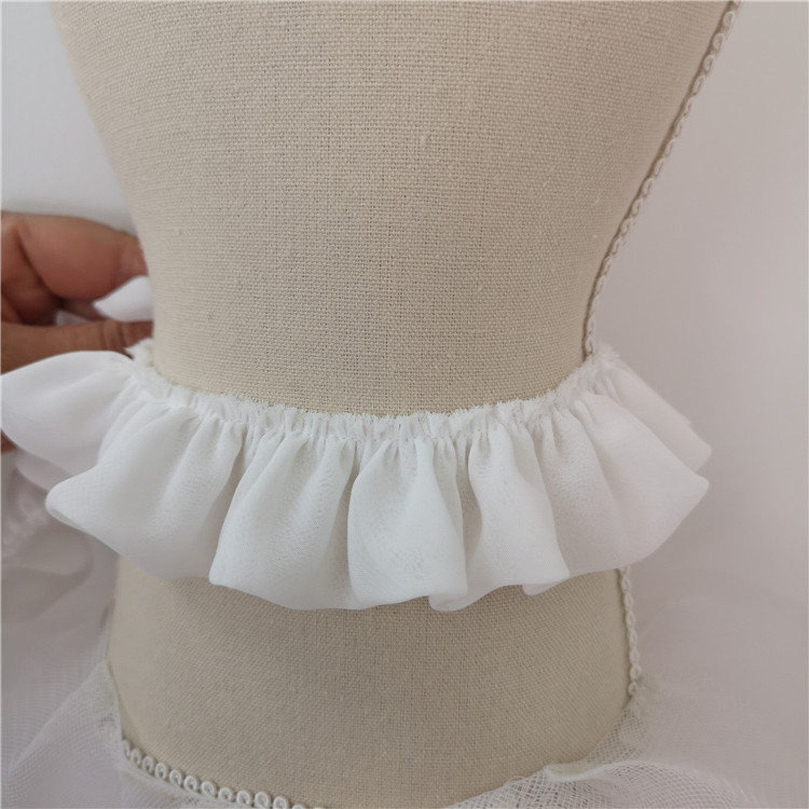 Soft Ruffled Chiffon Lace Trims in Pink or White 1.38 - Etsy