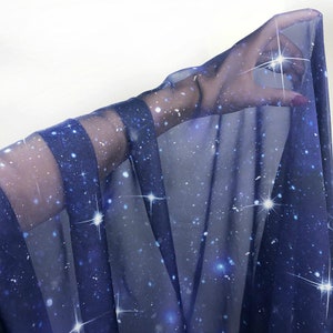 Space Galaxy Stars Chiffon Fabric Sky Universe Sheer Fabric - Etsy