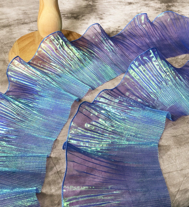 7 Colors Gradient Organza Ruffled Pleated Lace Trim With Wave - Etsy