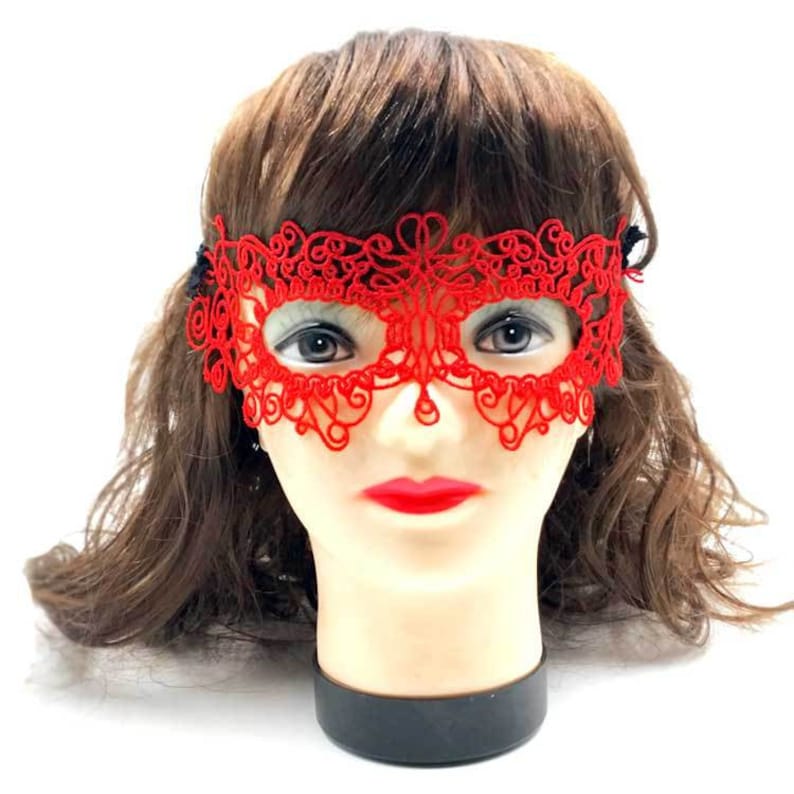 Red Masks Lace Mask Hollow Masquerade Ball Mask Black | Etsy