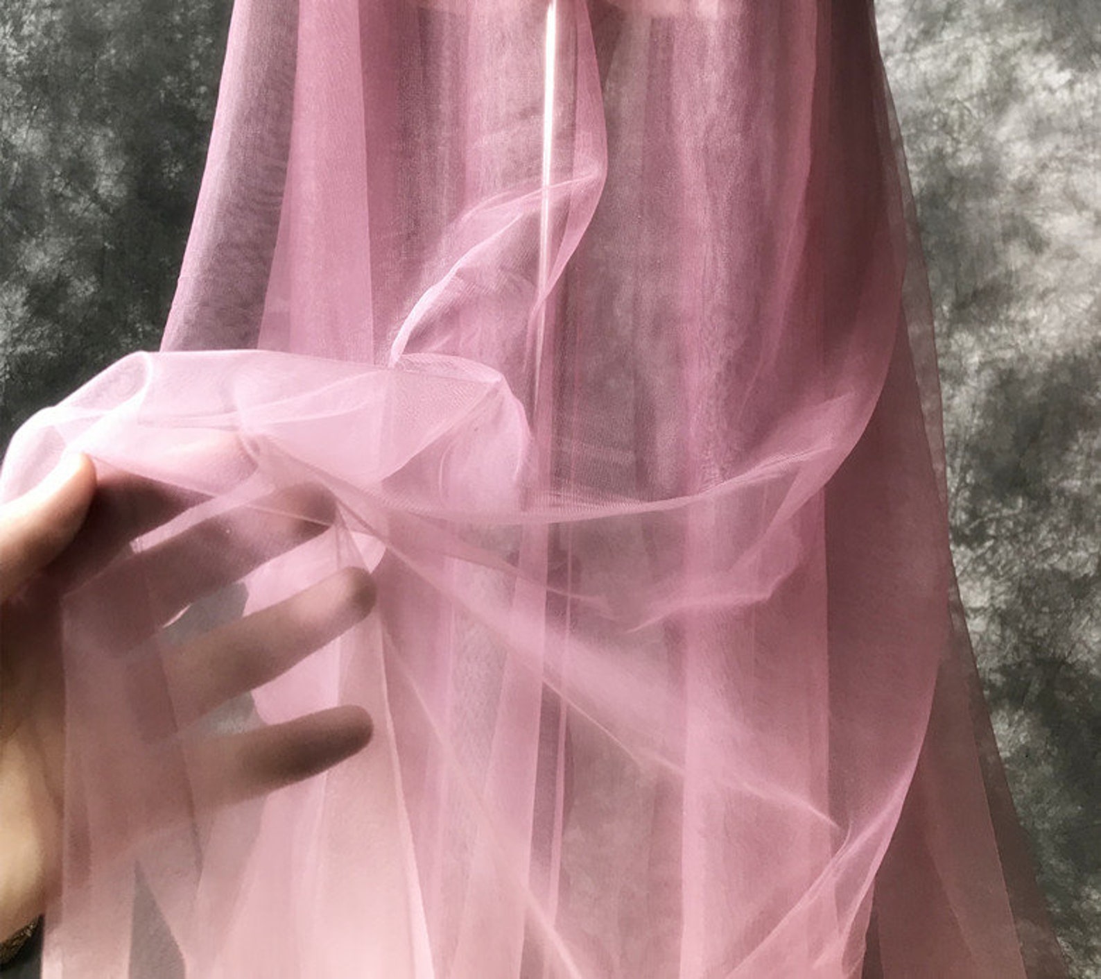 Super Illusion Mesh Fabric Black Pink Gradient Color Soft | Etsy