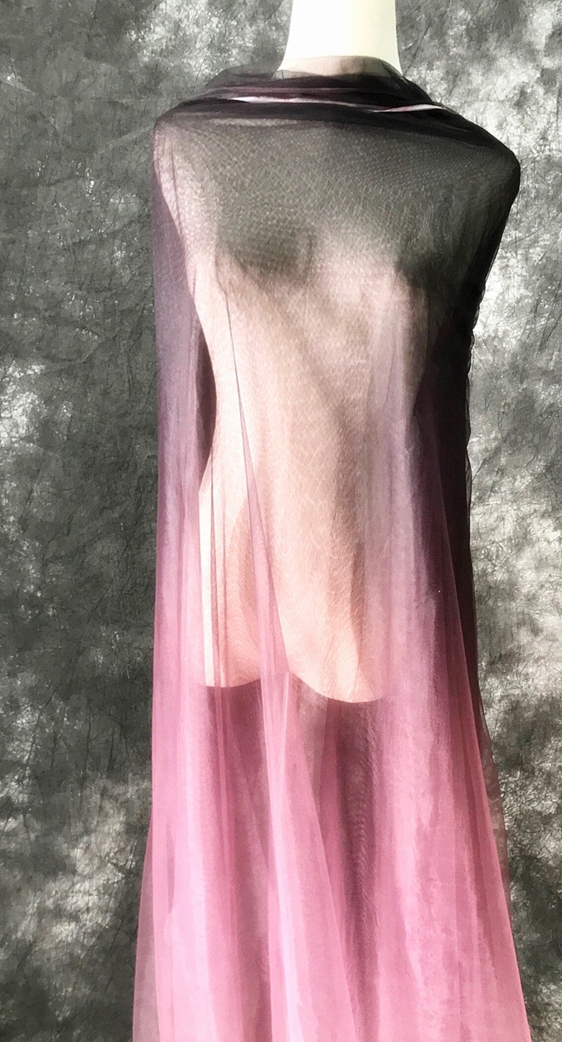 Super Illusion Mesh Fabric Black Pink Gradient Color Soft | Etsy