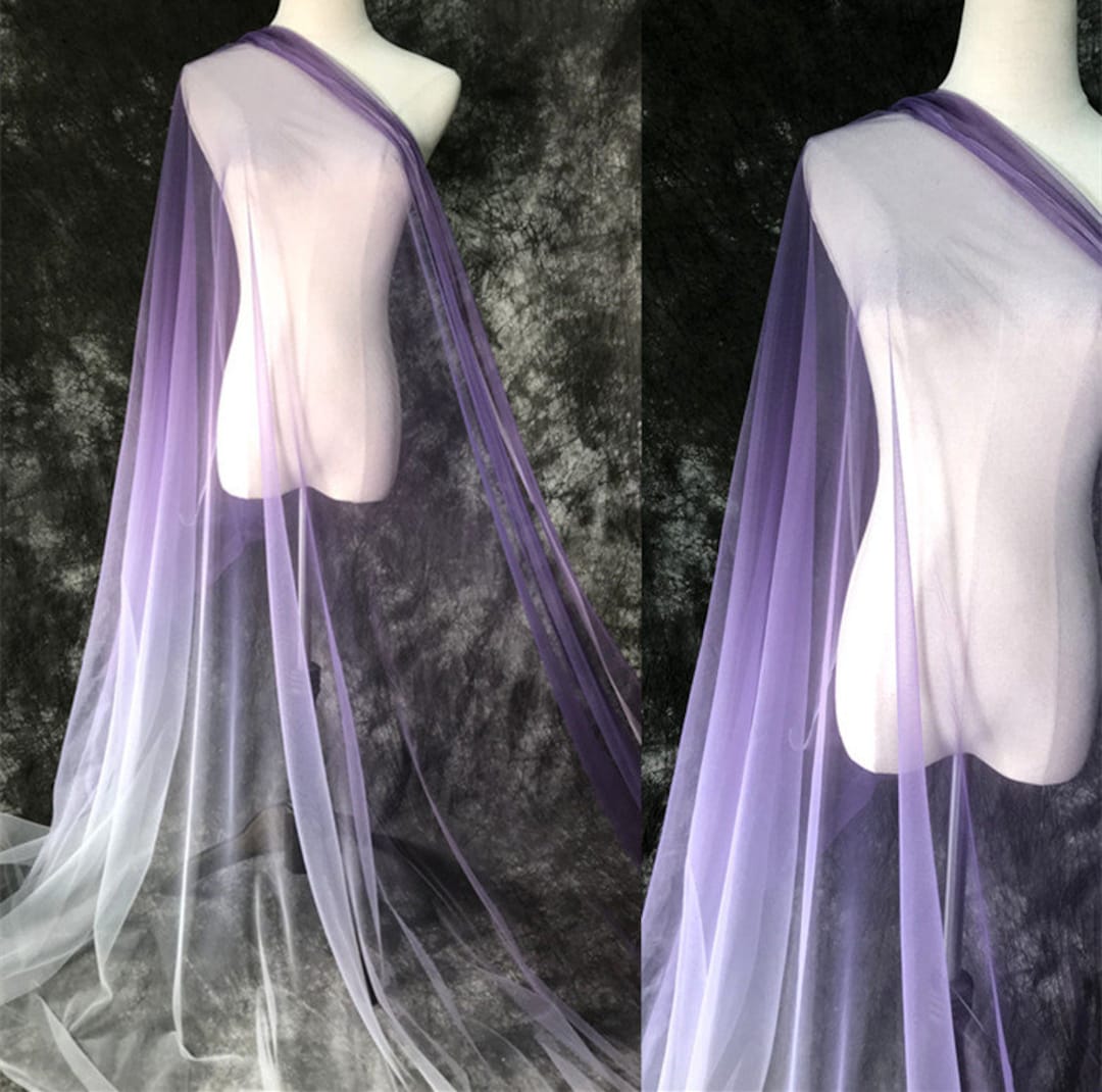 10 Colors Purple Ombre Lace Fabric Gradient Illusion Tulle Mesh Fabric ...