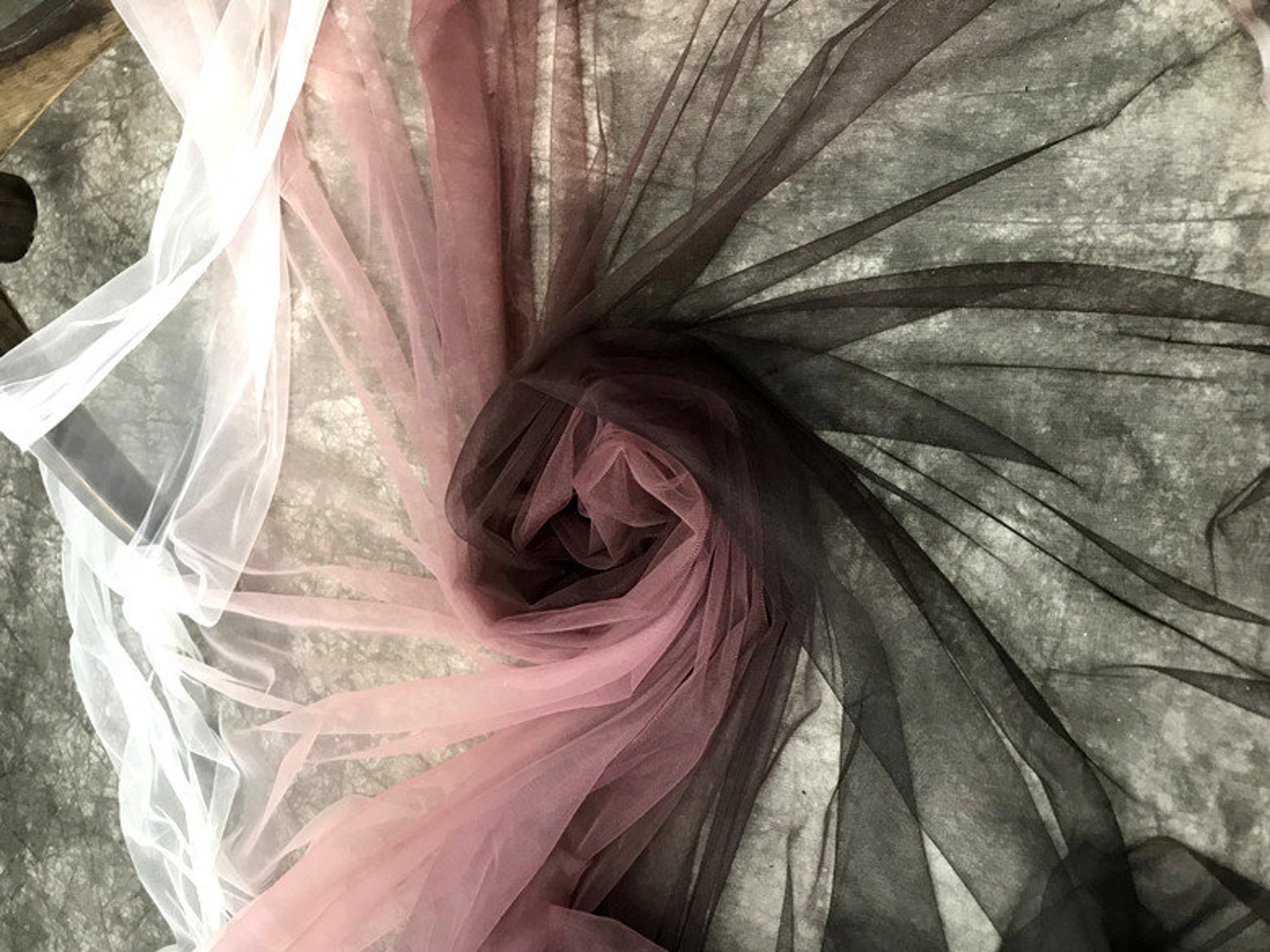 Super Illusion Mesh Fabric Black Pink Gradient Color Soft - Etsy