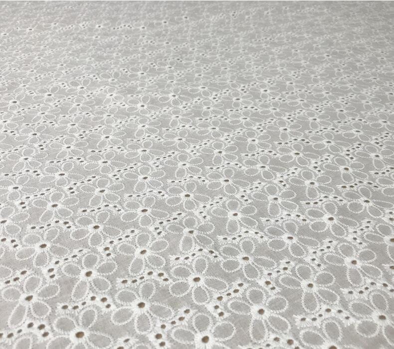 New Fashion Eyelet Cotton Lace Fabric With Jacquard Flower for Eyelet ...