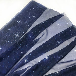 Space Galaxy Stars Chiffon Fabric Sky Universe Sheer Fabric - Etsy