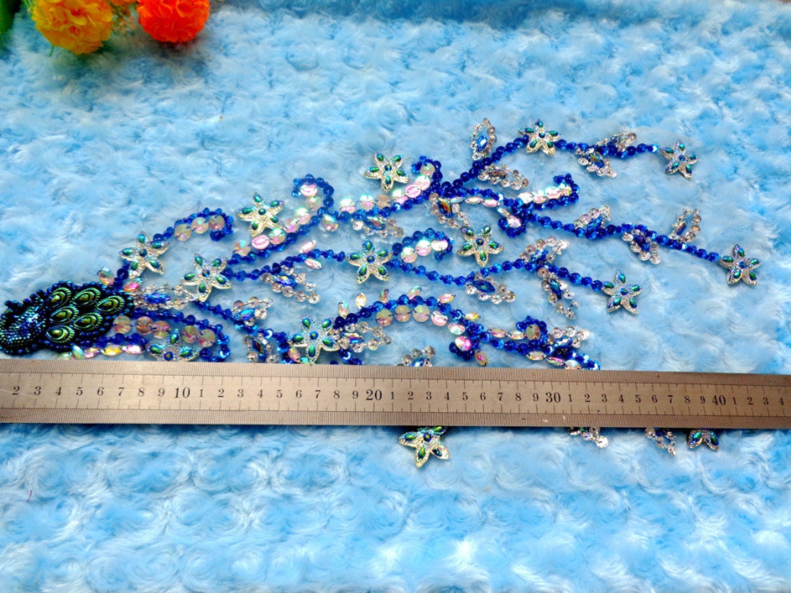 Blue/red/purple Beaded Applique, Beaded Applique Lace for Lyrical Dance ...
