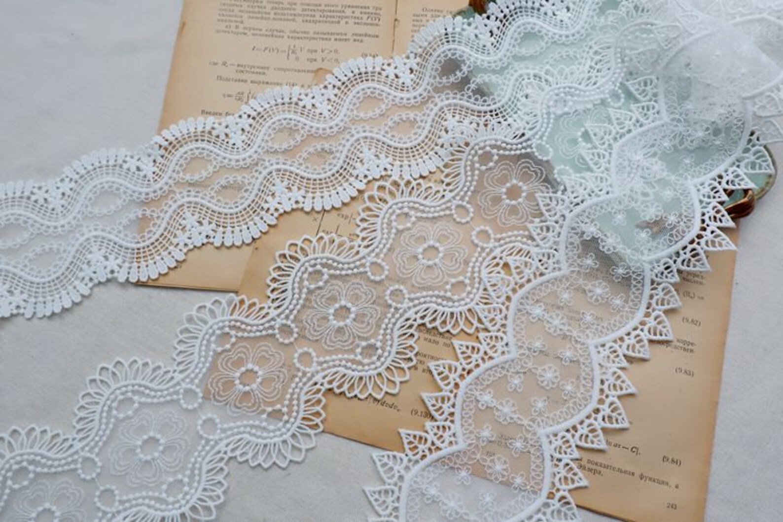 Embroidered Lace Trim by Yard, Leaf Lace Trim, Scalloped Border ...