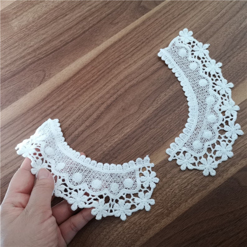 Off White Cotton Lace Collar Cotton Collar Applique Lovely - Etsy