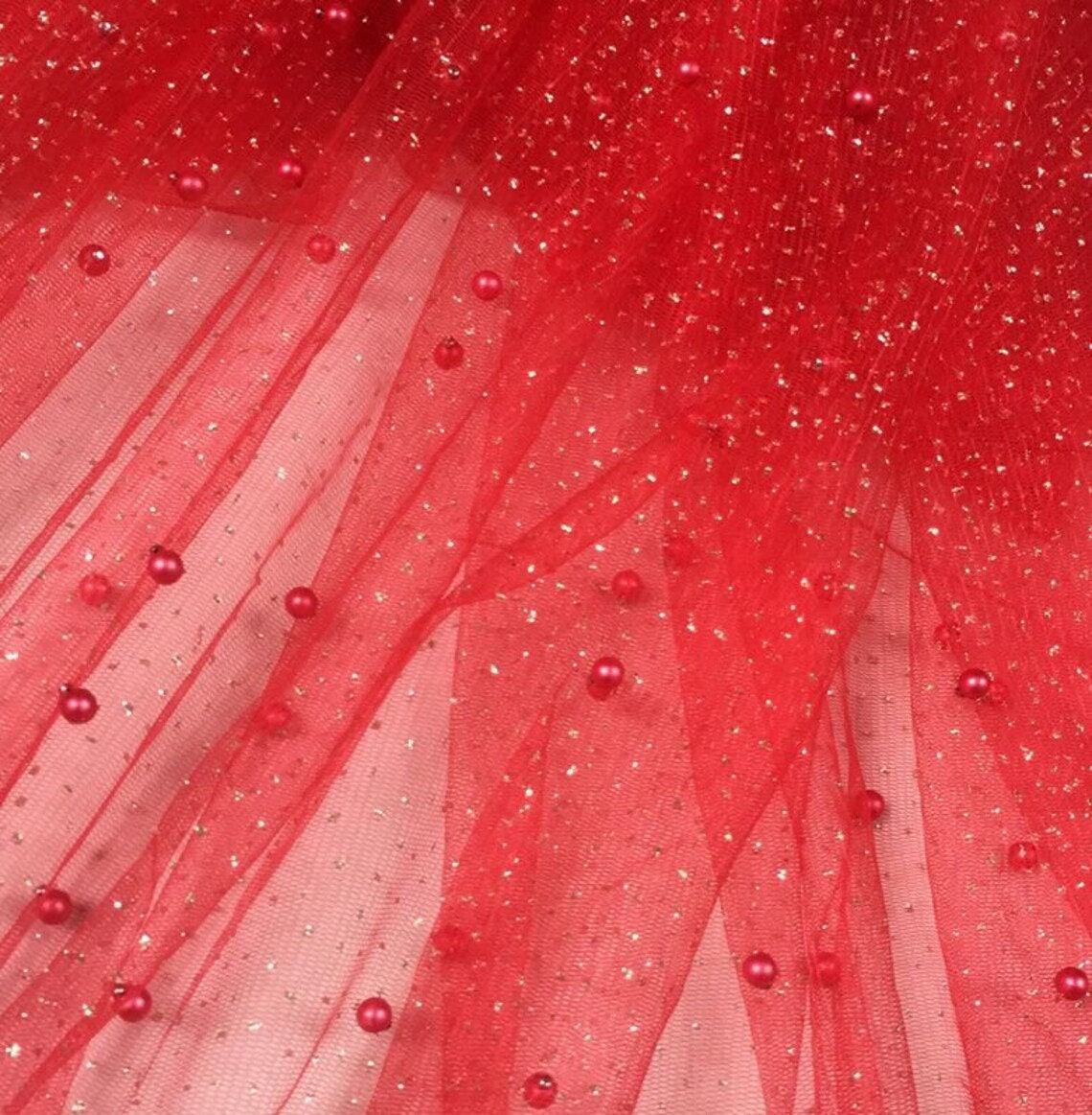 7 Colors Sparkling Beaded Pearl Lace Fabric Beading Sequins | Etsy