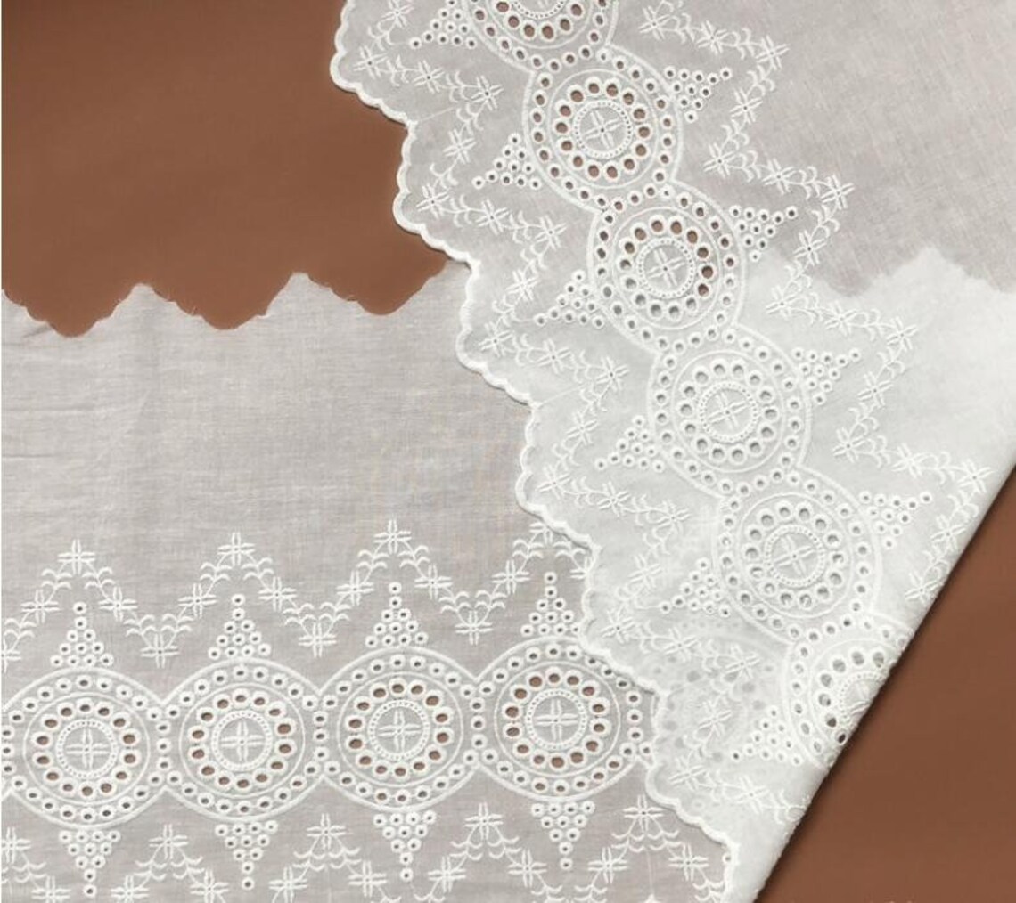 Cotton Lace Trim Cotton Lace Fabric Circle Cotton Lace | Etsy