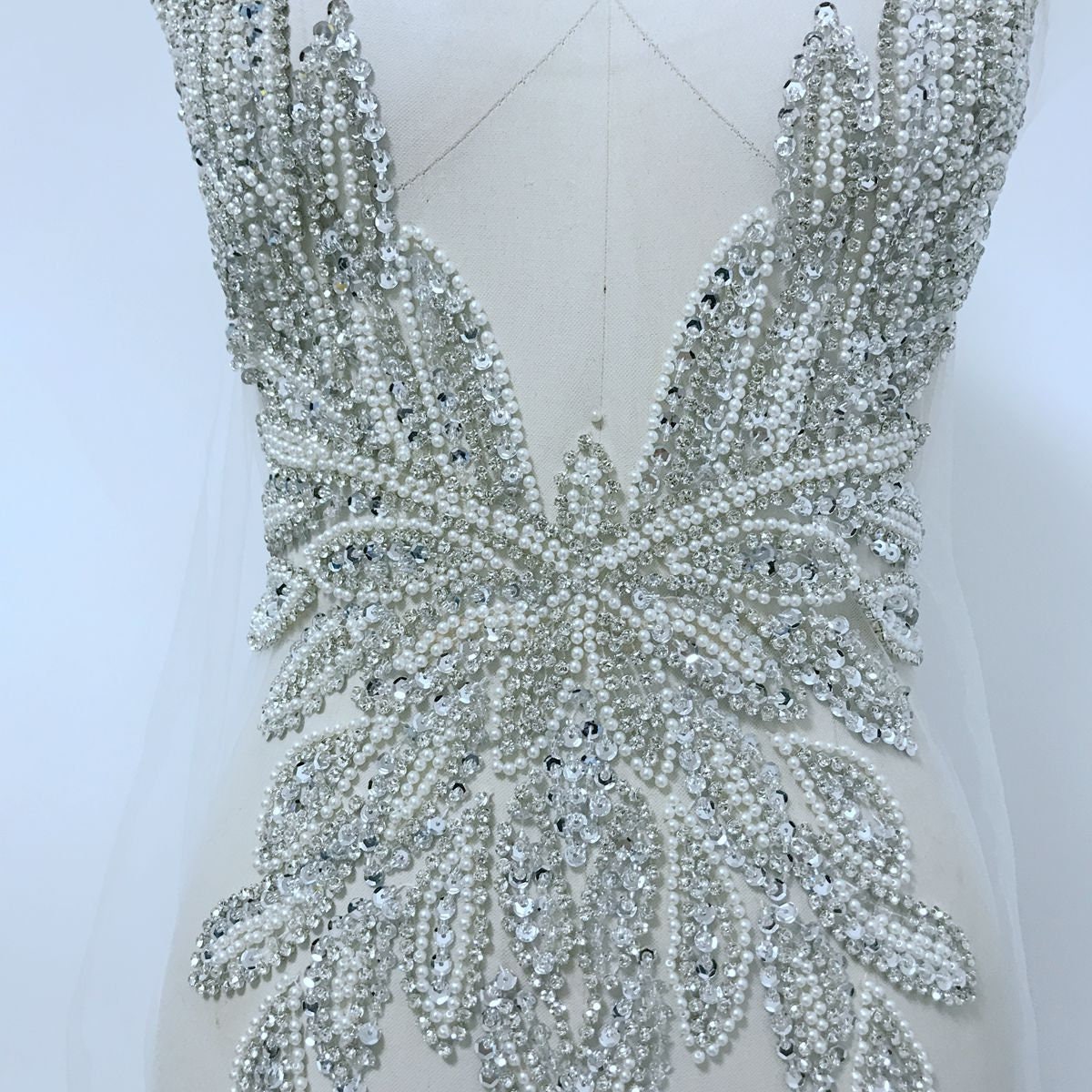 Handmade Rhinestone Applique Bodice Patches Gorgeous Full - Etsy