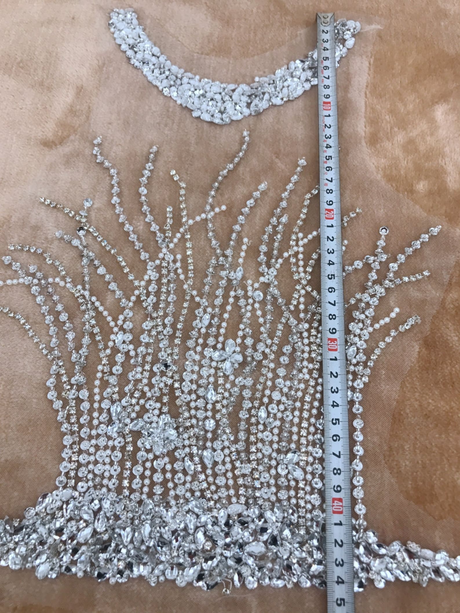 Sparkle Bridal Rhinestone Bodice Applique With Sequins in | Etsy