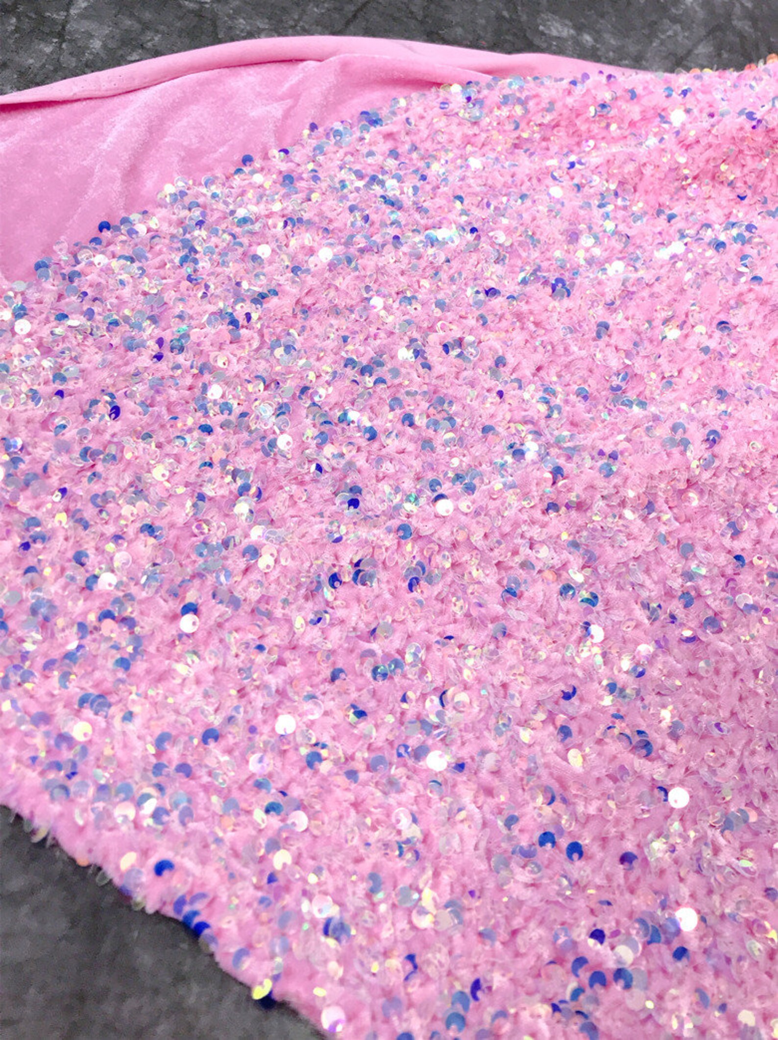 Colorful Full Sequins Fabric Pink Color on Pink Flannel for - Etsy