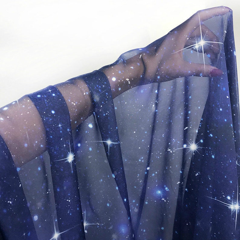 Space Galaxy Stars Chiffon Fabric Sky Universe Sheer Fabric - Etsy