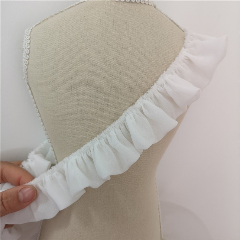 Soft Ruffled Chiffon Lace Trims in Pink or White 1.38 - Etsy