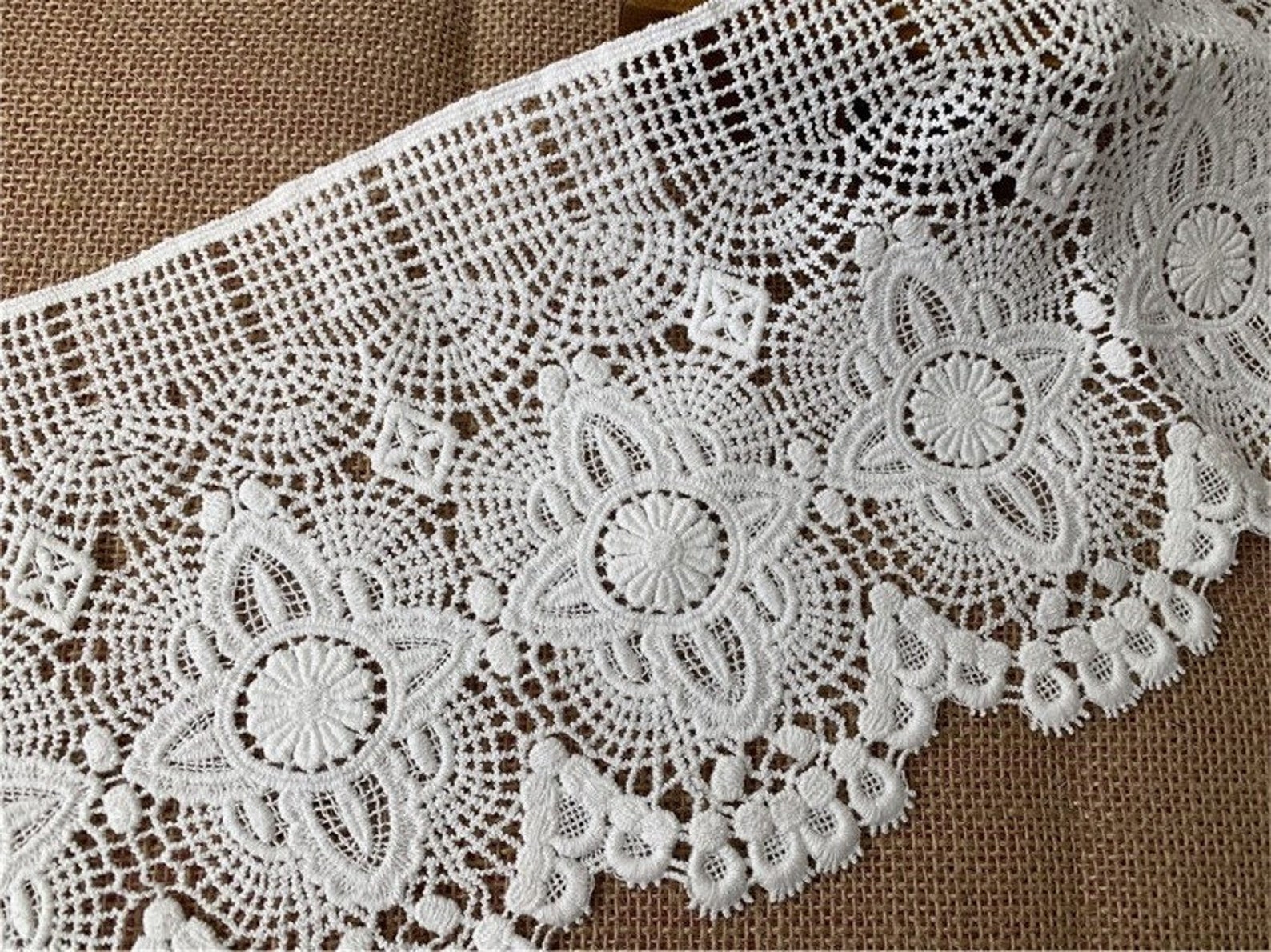 Super Wide Cotton Lace Trim Retro off White Crochet Lace | Etsy