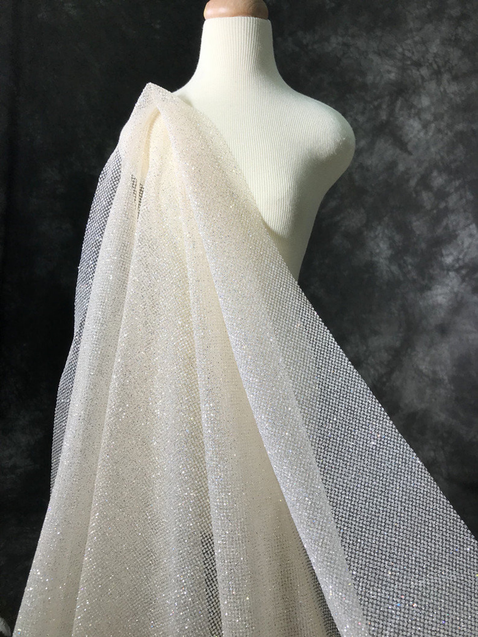 Glitter Gauze Fabric Off White/Champagne/Pink Tulle Mesh | Etsy