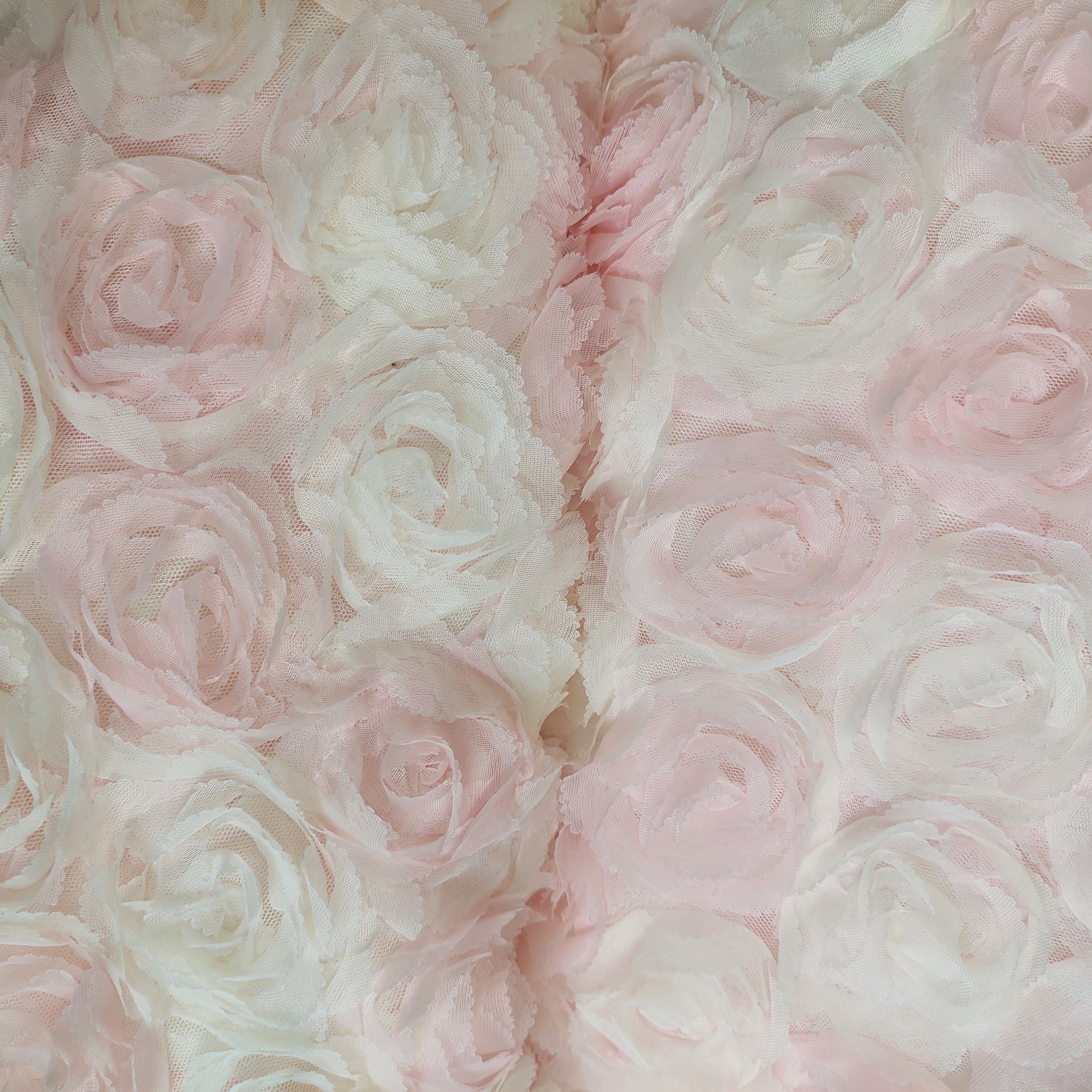 3D Rose Lace Fabric Chiffon Fabric by Yard 3D Rosette Flower | Etsy