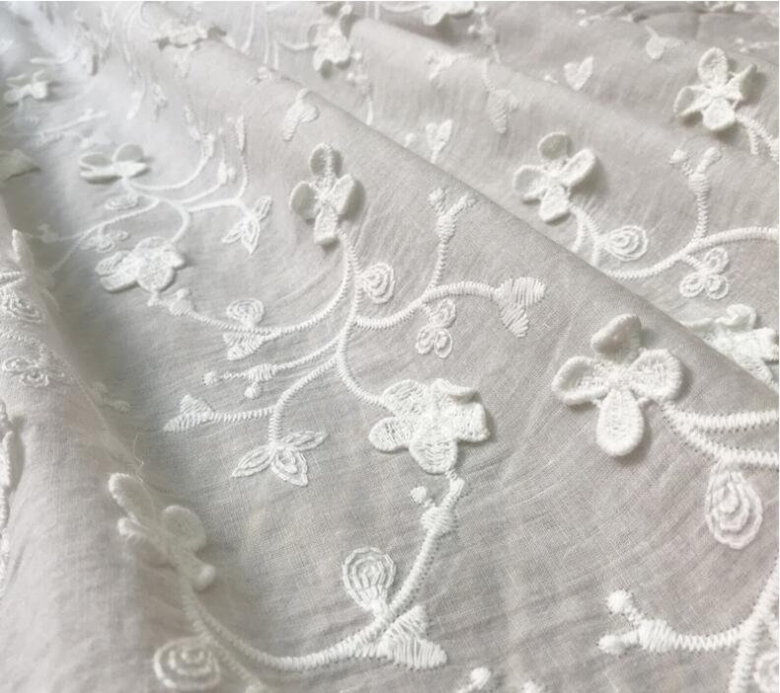 Cotton Lace Fabric Beautiful Lace Fabric With Cotton 3D - Etsy