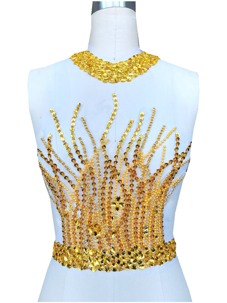 Sparkle Bridal Rhinestone Bodice Applique With Sequins in | Etsy