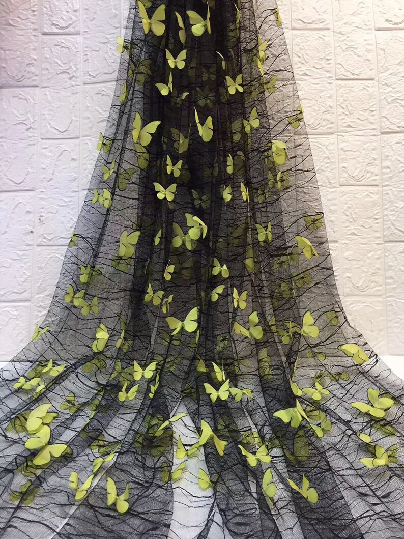 5 Yards 3D Butterfly Tulle Lace Fabric Hot Pink Butterfly | Etsy