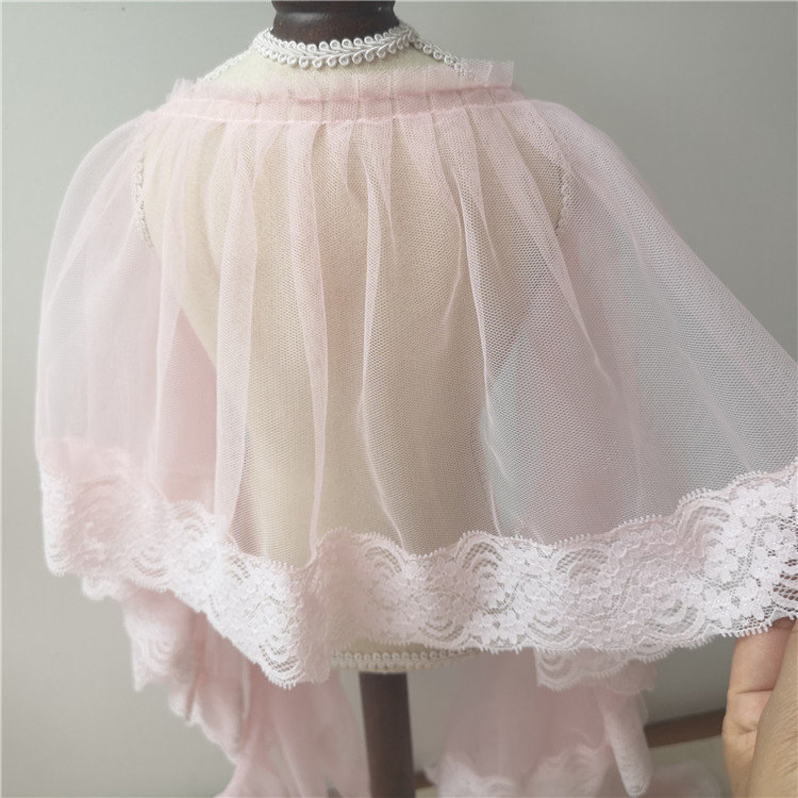 1 Yard Pink Ruffled Lace Trim High Quality Soft 8.6 Wide - Etsy