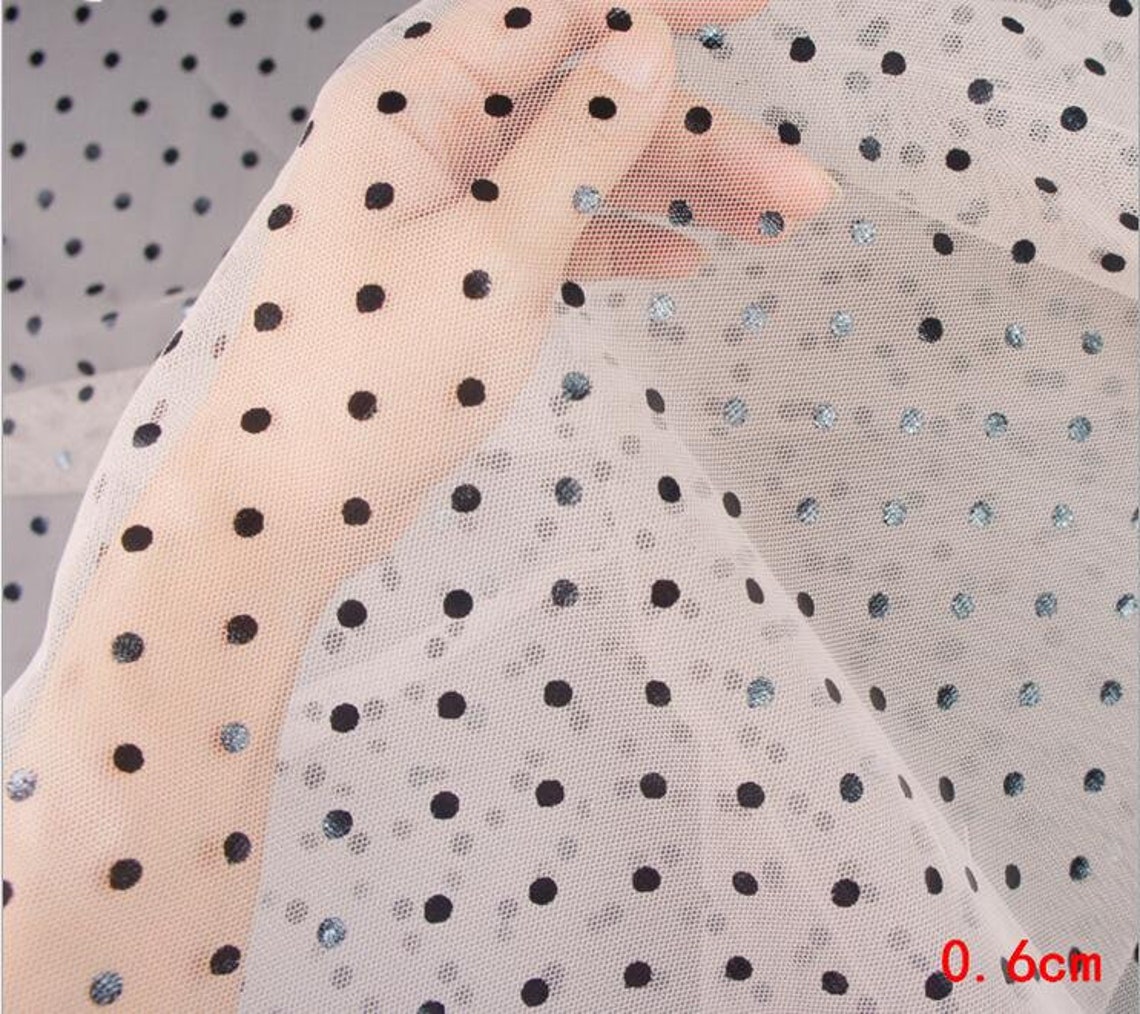 Black Polka Dot Fabric Wedding Brozing Dotted Tulle Lace - Etsy